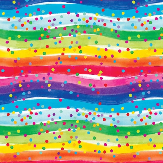 Rainbow Dots Multi FLANNEL fabric by the yard | Etsy
