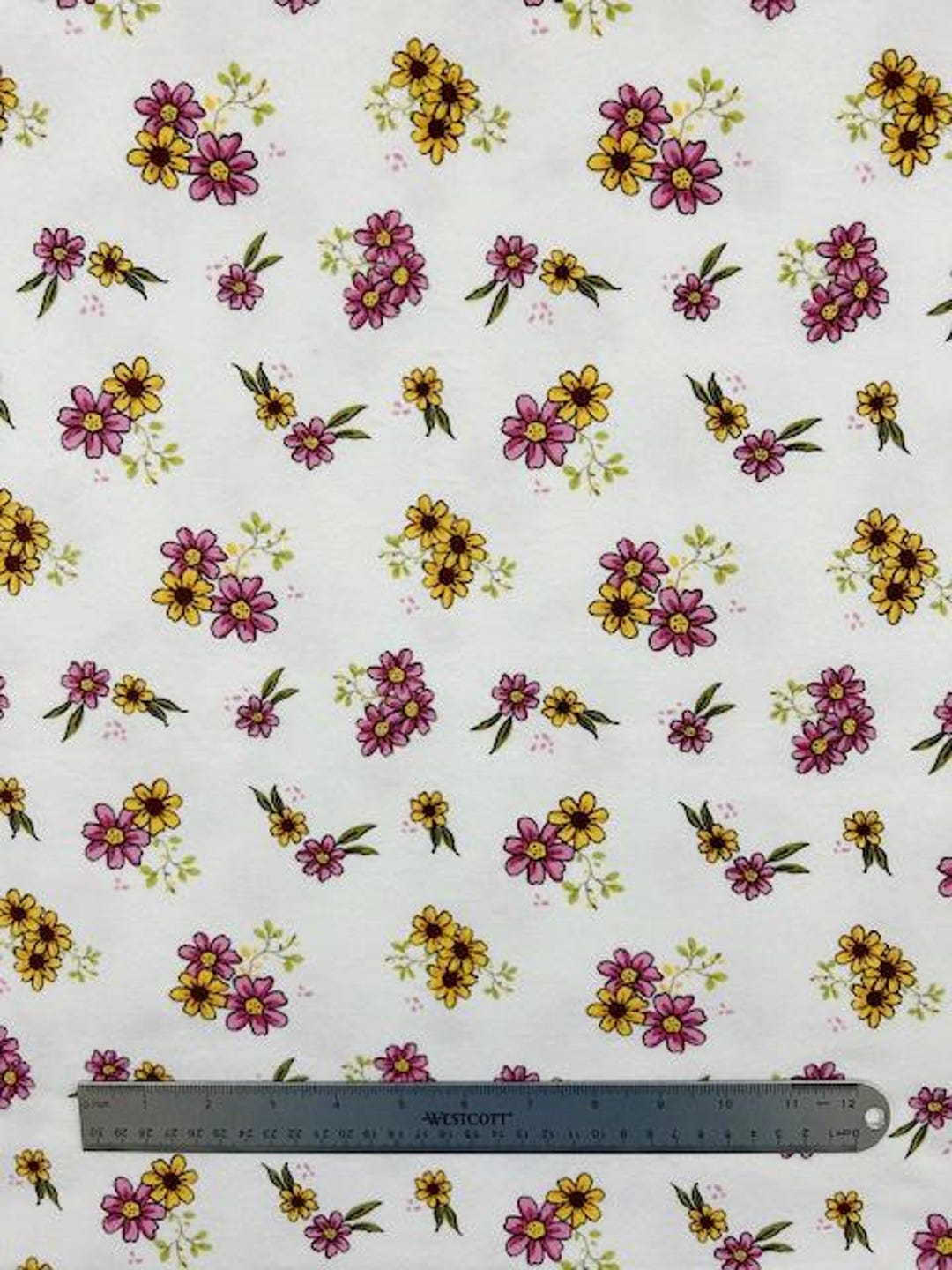 Ditzy Flowers on Cream, FLANNEL Fabric by the Yard - Etsy