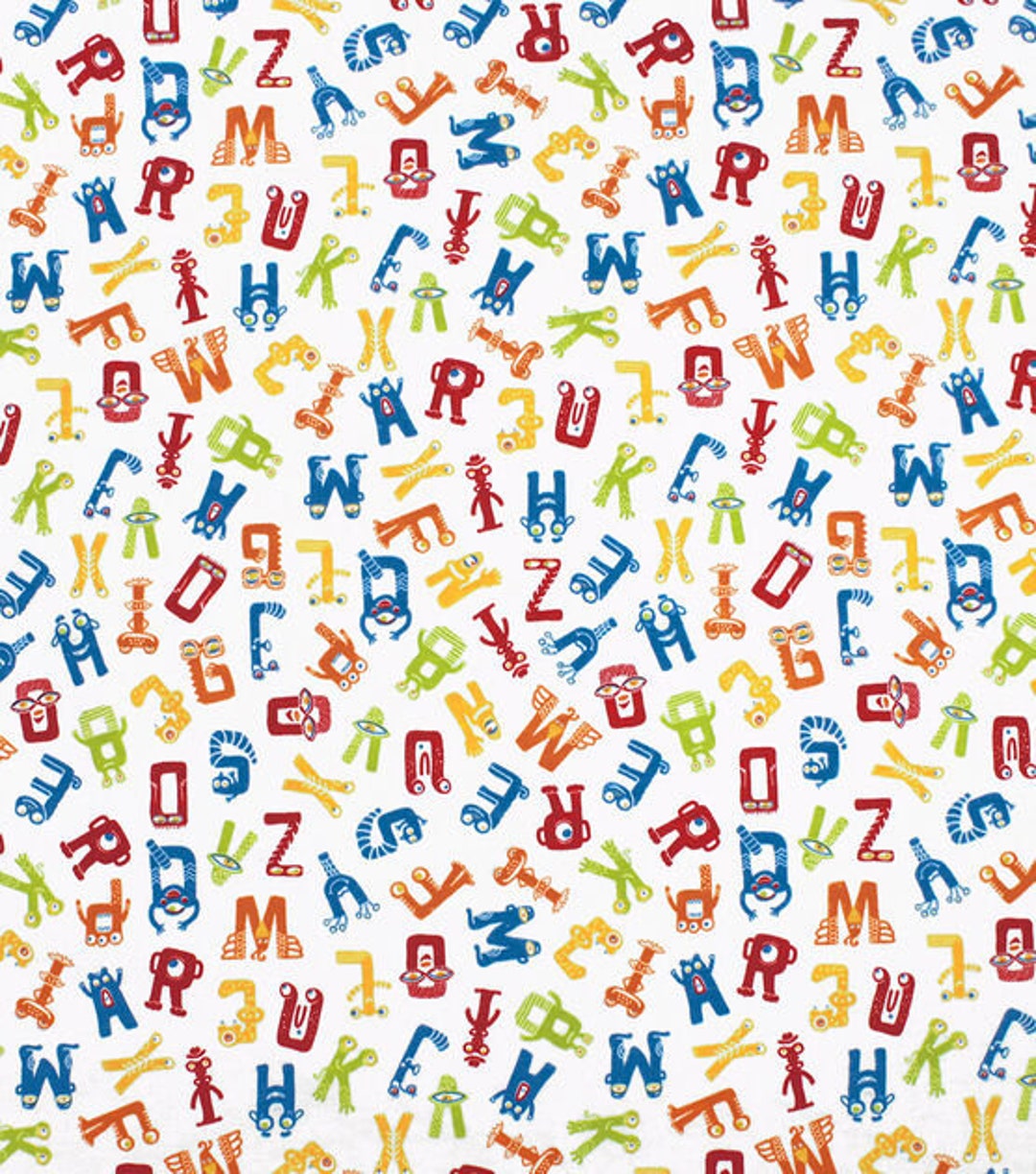 Alphabet, FLANNEL Fabric by the Yard - Etsy