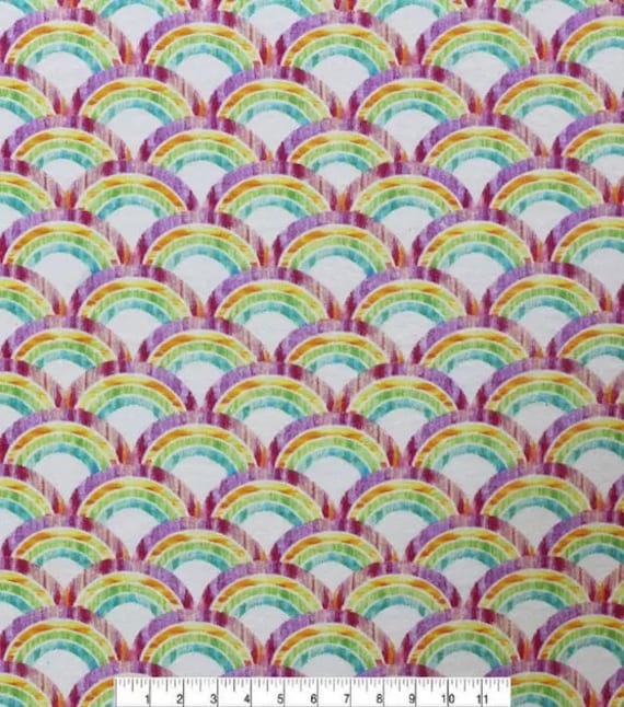 Sunny and Bright Rainbow FLANNEL Fabric by the Yard - Etsy