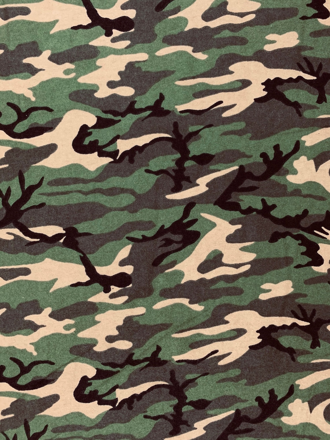 Small Camo Green FLANNEL Fabric by the Yard - Etsy