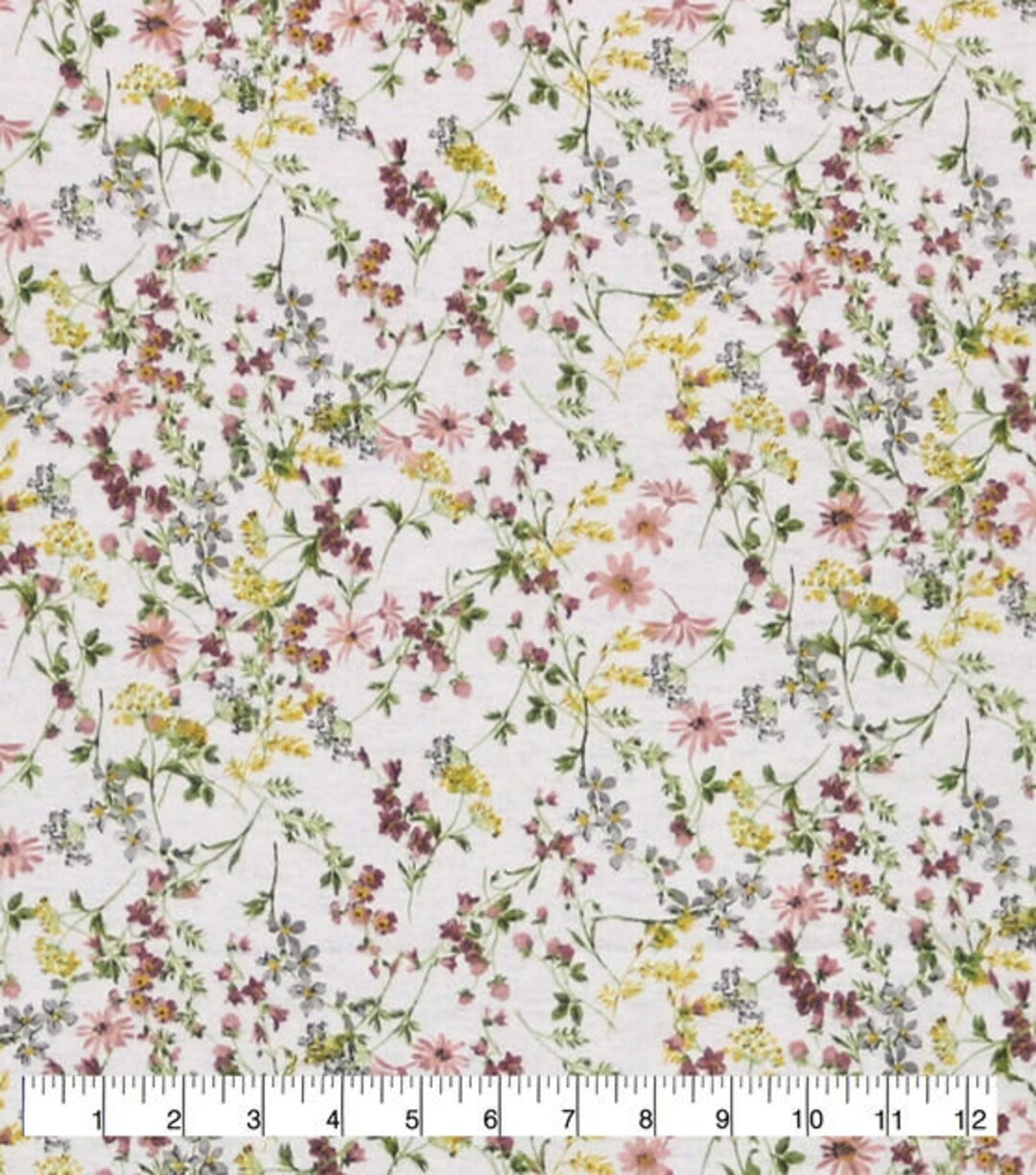 Vintage Floral, FLANNEL Fabric by the Yard - Etsy
