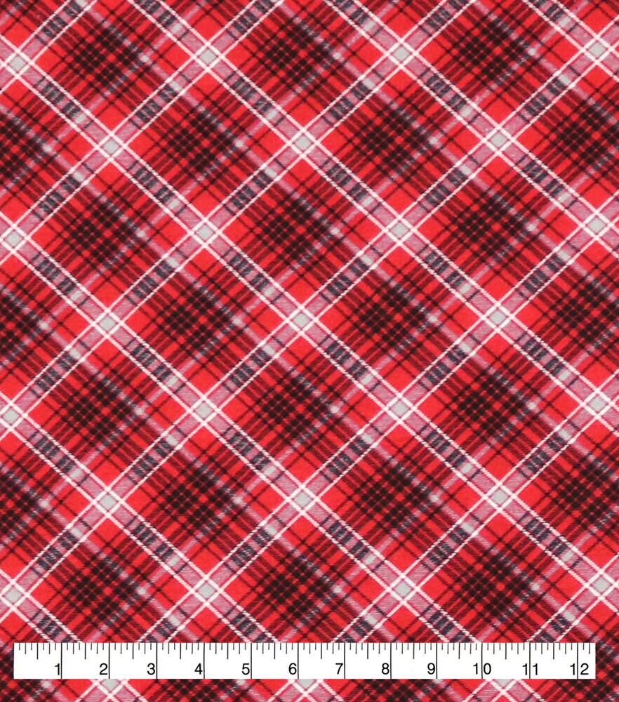 Kate Red and Gray Plaid, FLANNEL Fabric by the Yard - Etsy