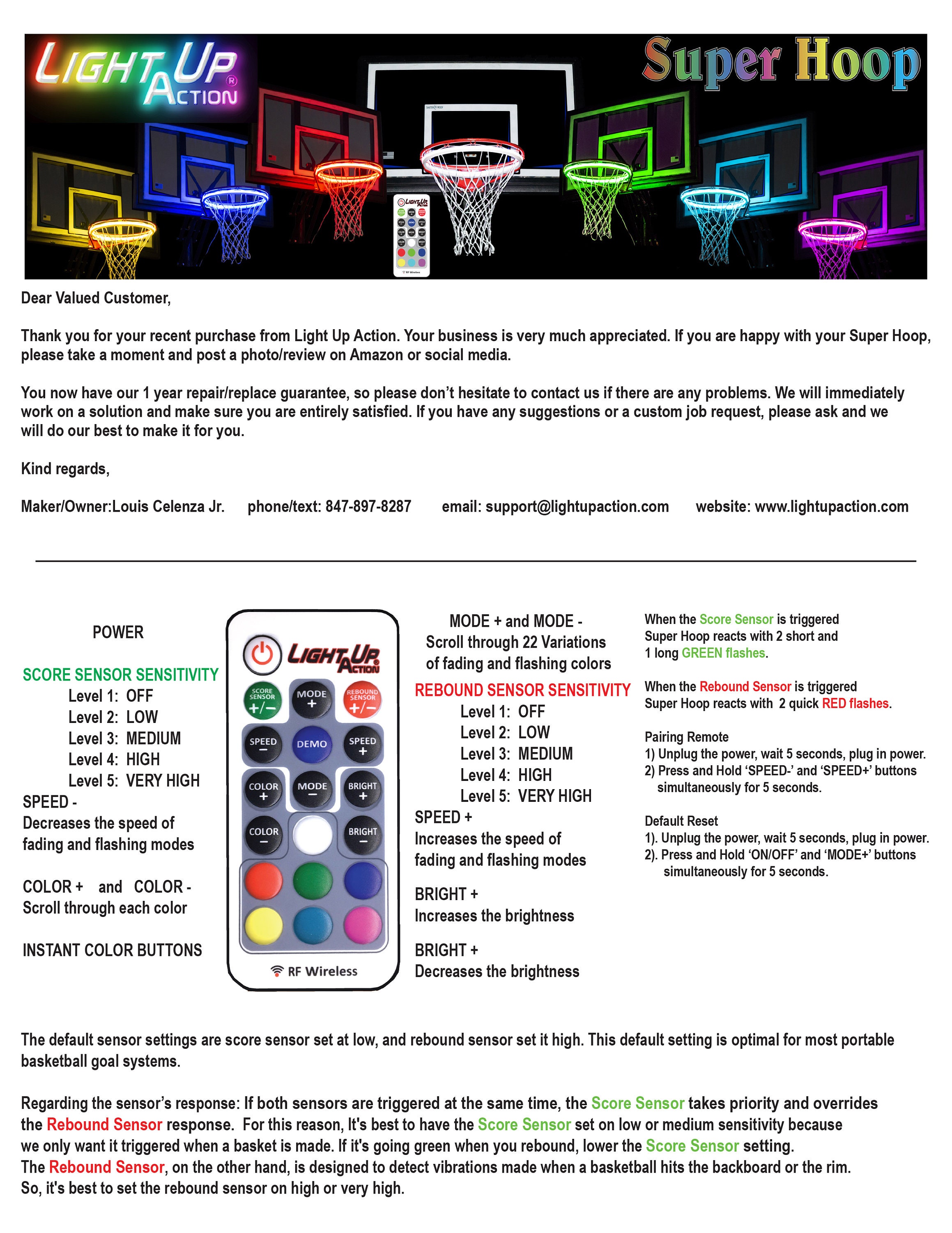 Light up Action Super Hoop Neon Basketball Goal Lighting System With ...