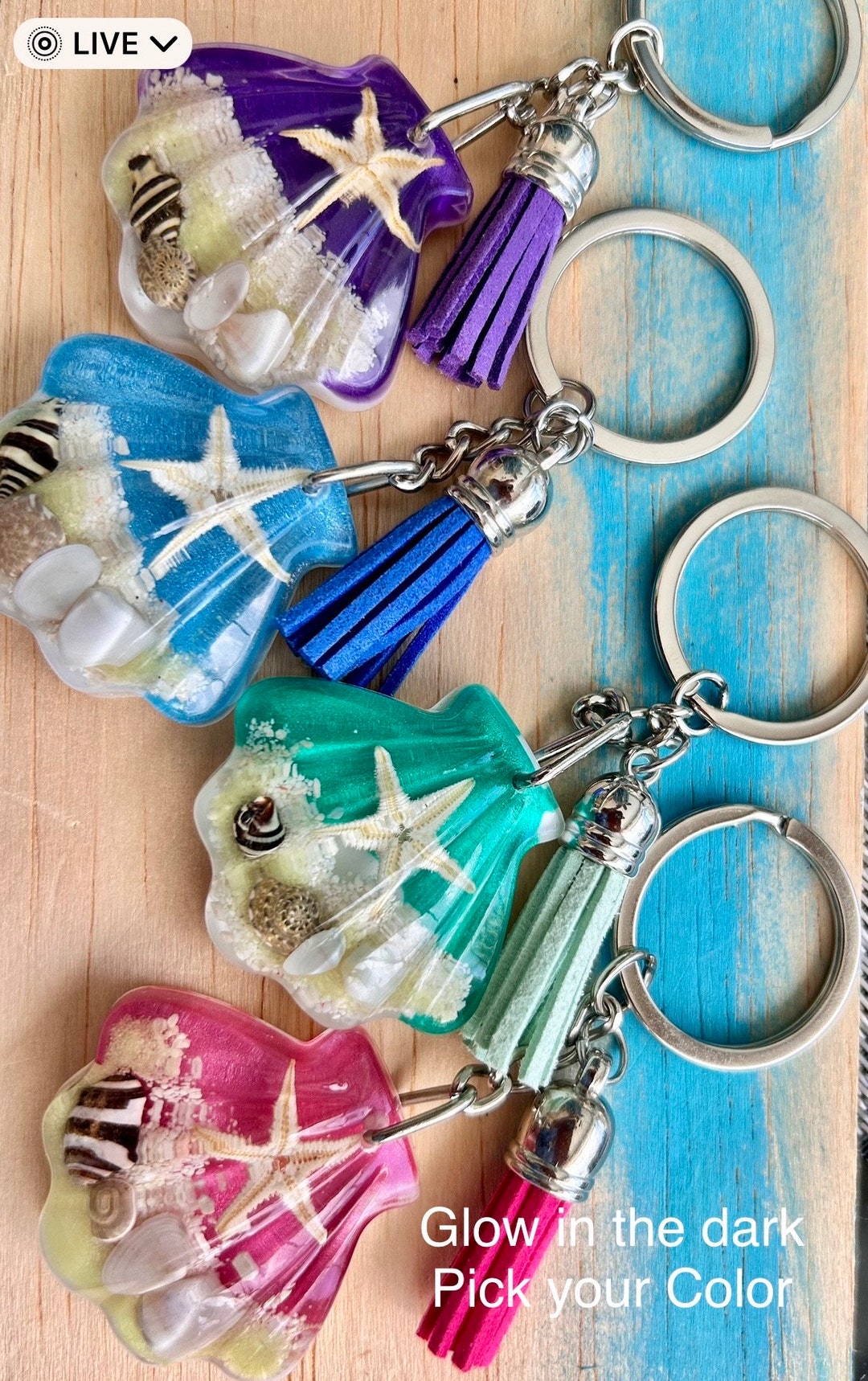Glow in the Dark Starfish Keychain: Ocean Beach Coastal Keychain With ...