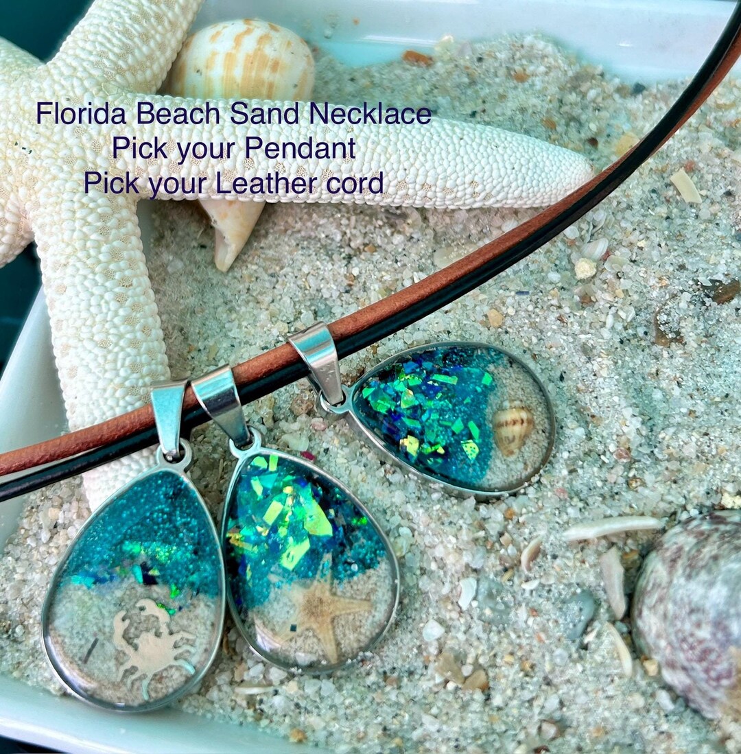 Beach Sand Teardrop Necklace-shards of Color-ocean Beach Sand Jewelry ...