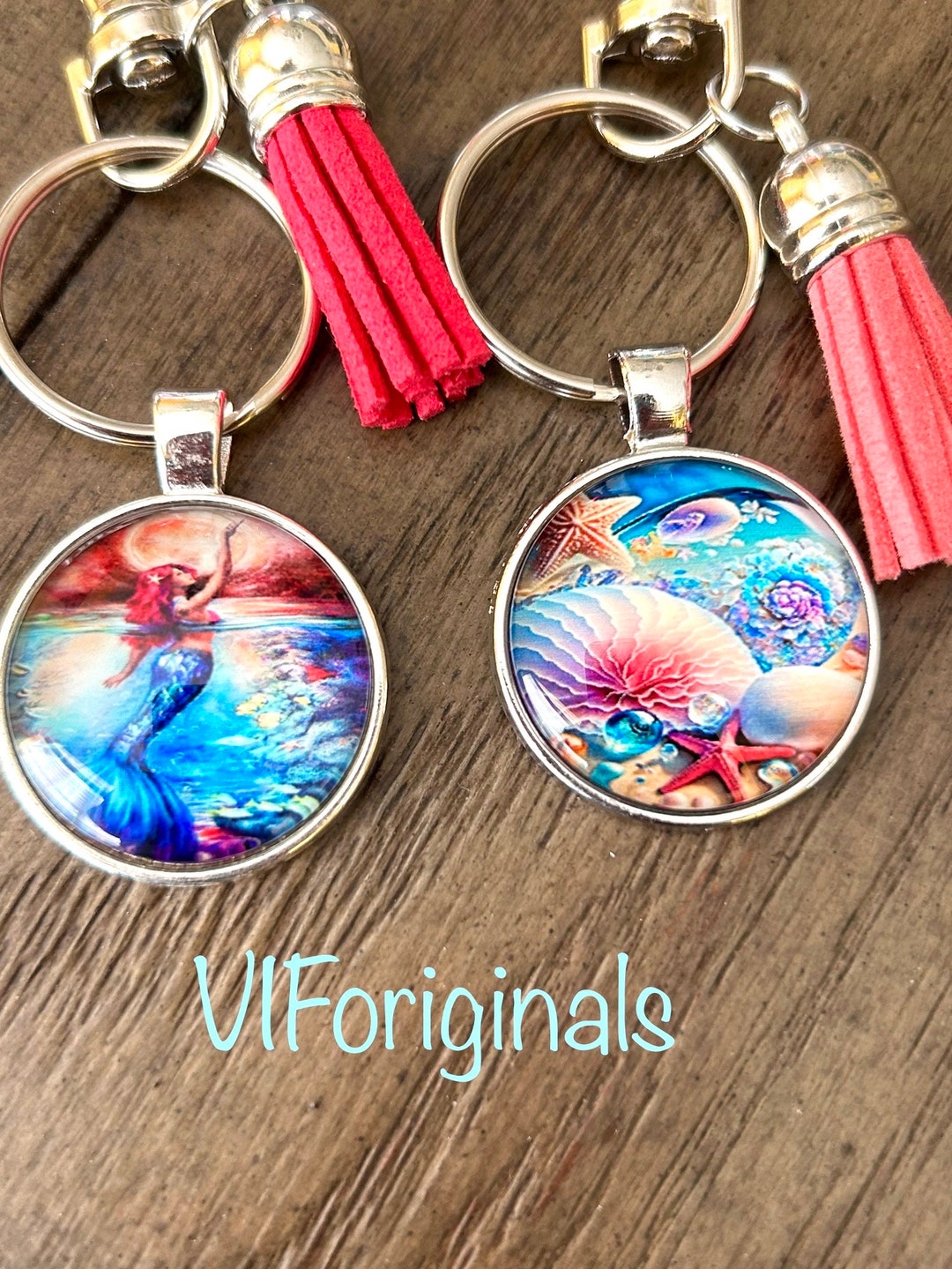 Mermaid Starfish Ocean Beach Coastal Keychain 3D Ocean - Etsy
