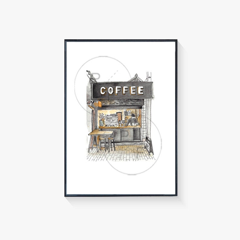 Coffee Shop Drawing