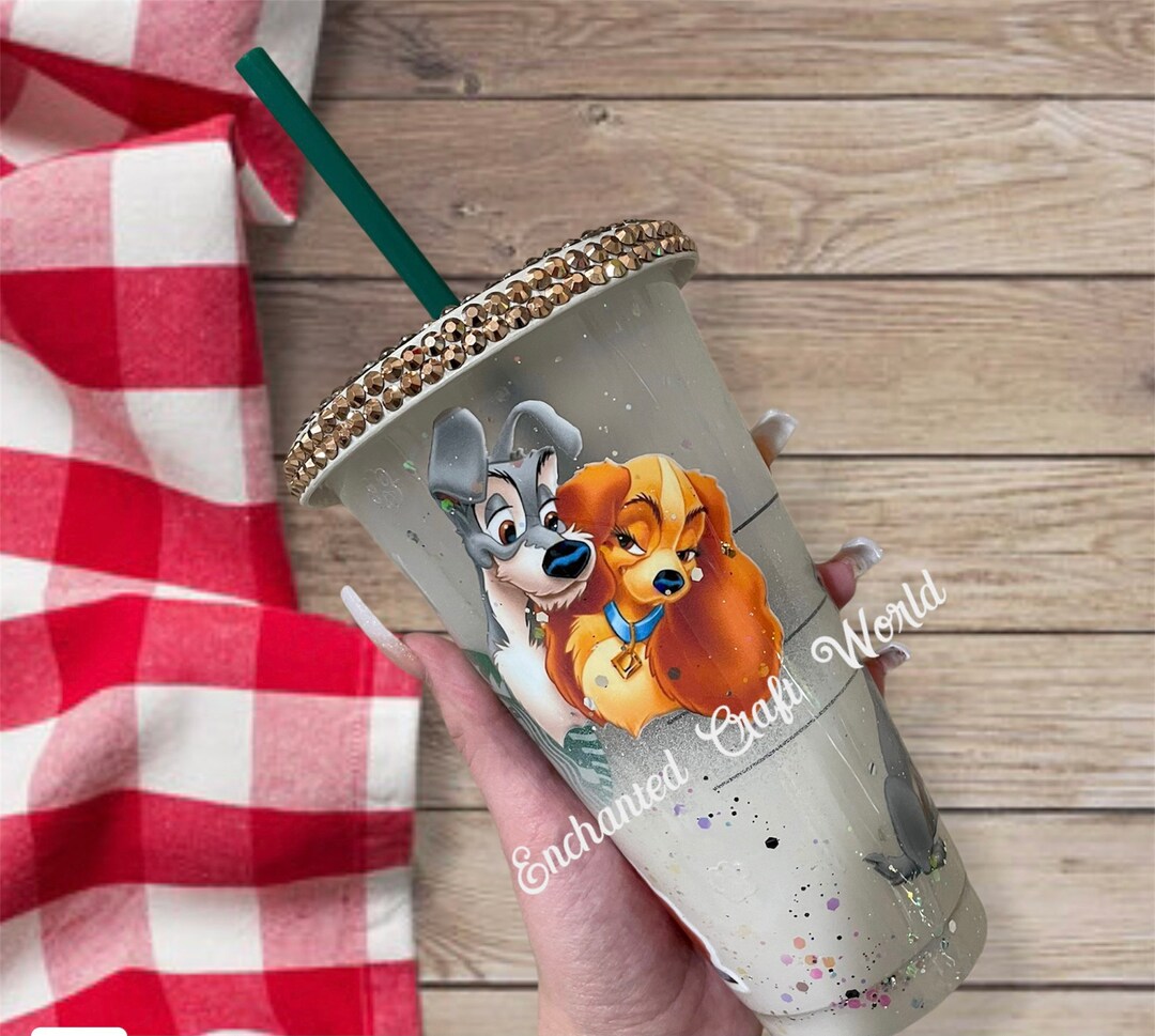 Puppies Plastic Tumbler - Lady and the Tramp- Bling - Etsy