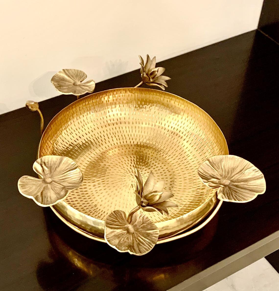 Lotus Design Urli Brass Urli for Mandir Decor Indian | Etsy