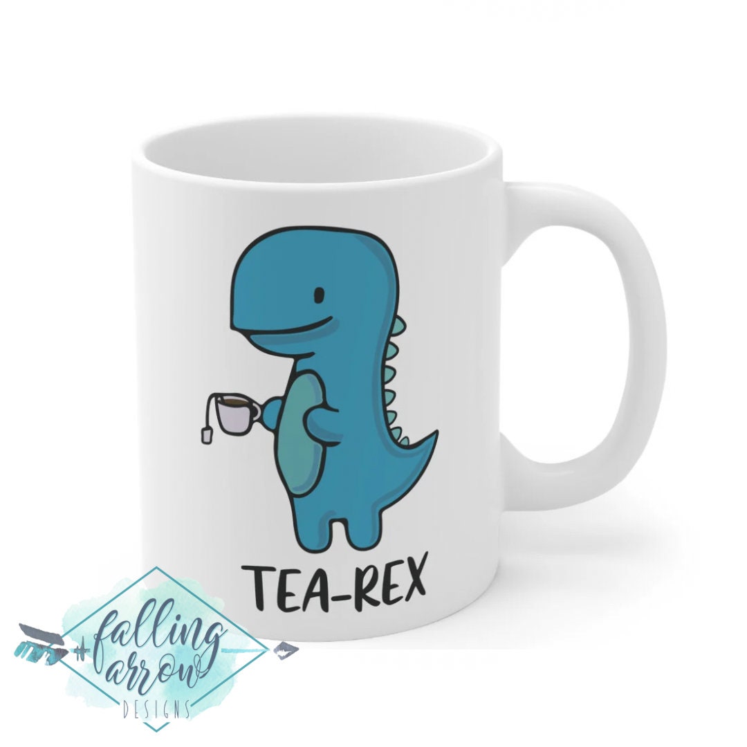 T-rex Mug, Blue Teal Tea Rex, Dino Cup, Dinosaur Ceramic Mug 11oz - Etsy