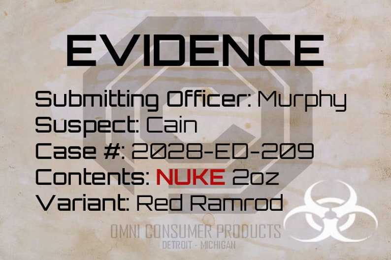 Robocop Nuke Prop Replica: Red Ramrod Sample - Etsy