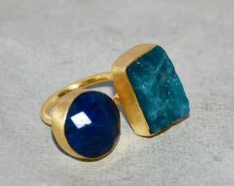 Blue Corundum Ring - Etsy