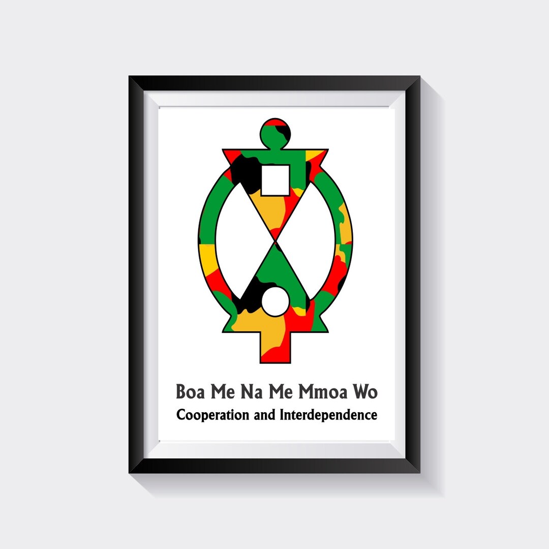 African Wall Art | Adinkra Wall Art | Boa Me Na Me Mmoa Wo ...