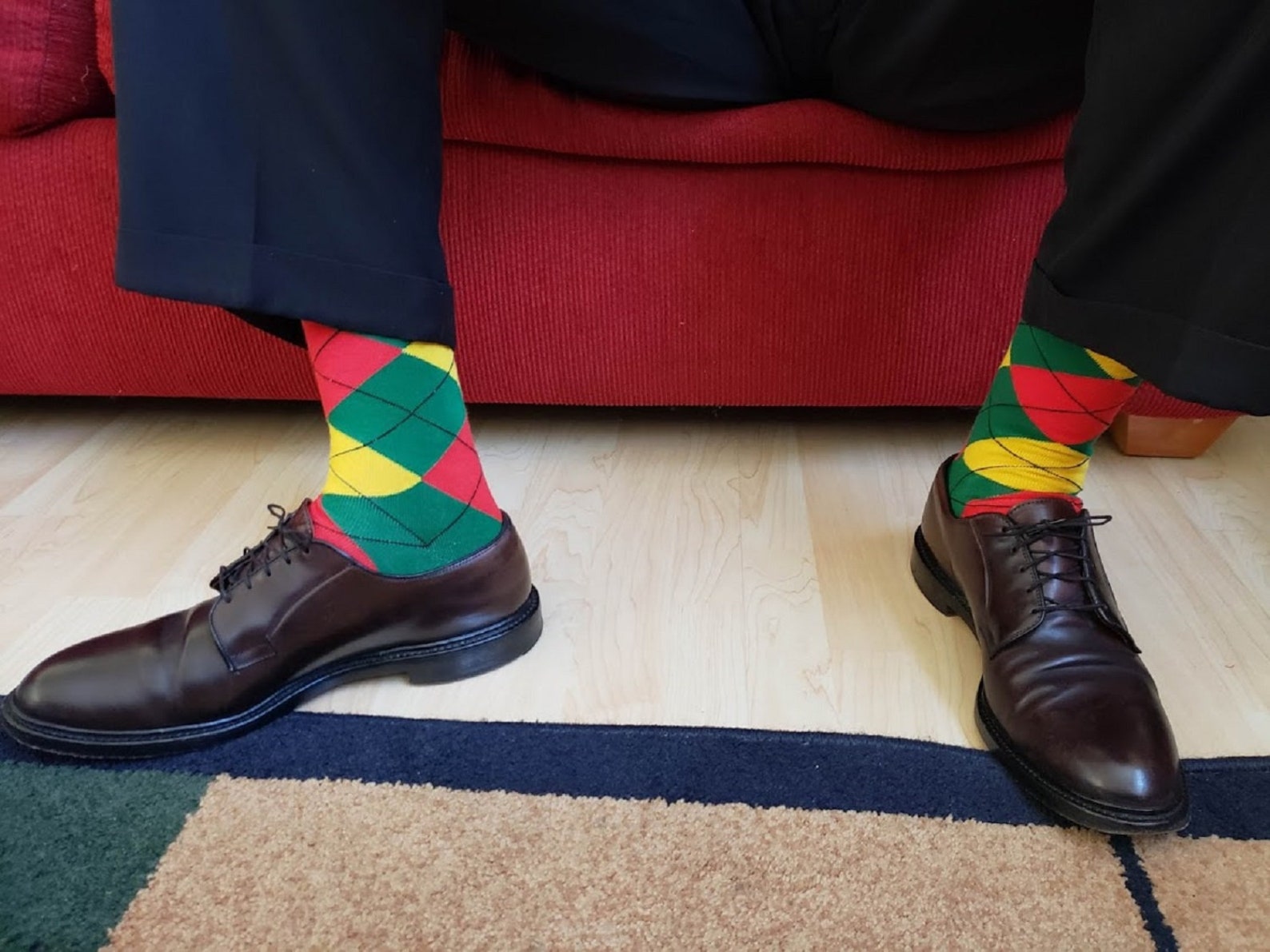 Dress Socks red Green Gold Argyle Socks Colorful Socks - Etsy