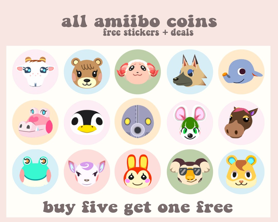 ACNH Animal Crossing New Horizons Amiibo Coins. All Characters - Etsy