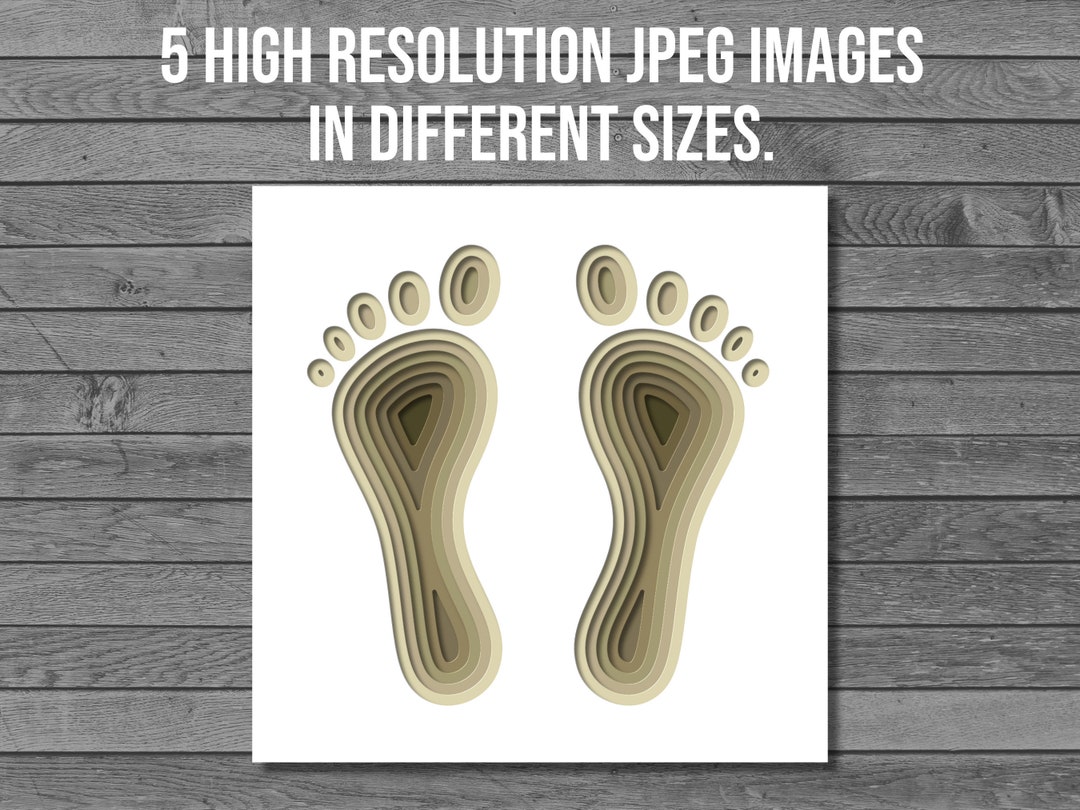 Foot Prints Printable Wall Art, Shadowbox Digital Download, Layered Art ...