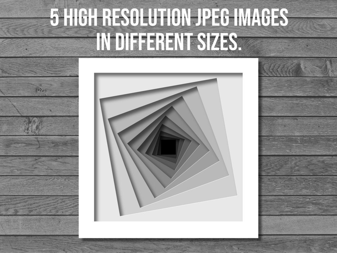 Receding Squares Printable Wall Art, Shadowbox Digital Download ...