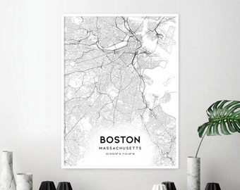 Boston Map Poster | Etsy