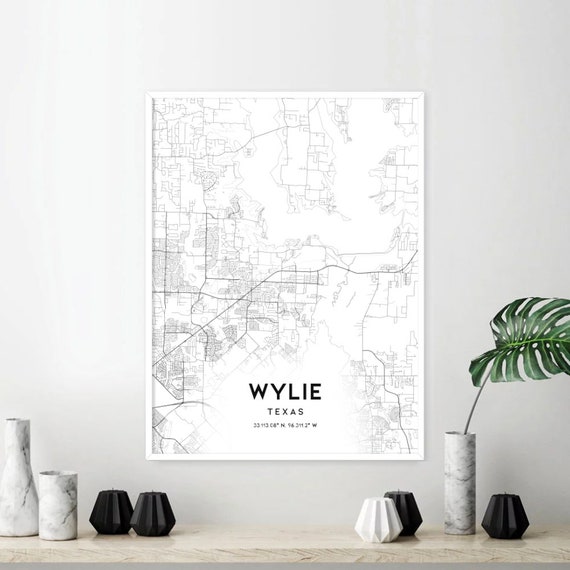 Wylie Map Print Wylie Map Poster Wall Art Tx United States | Etsy