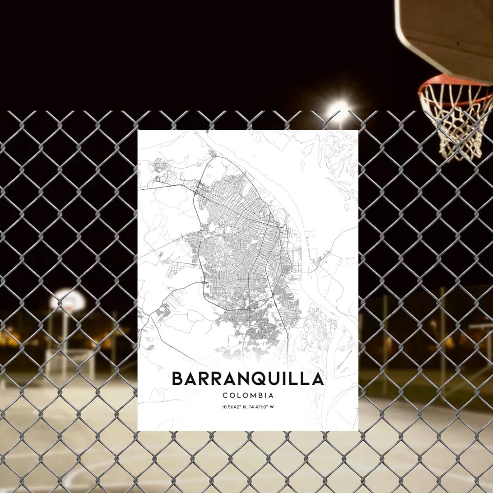 Barranquilla Map Print Barranquilla Map Poster Wall Art | Etsy
