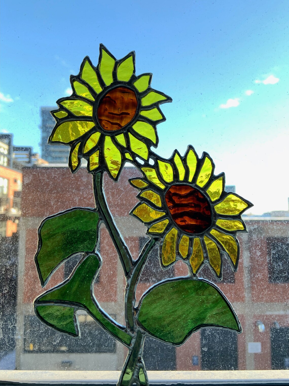 Sunflower Stained Glass - Etsy