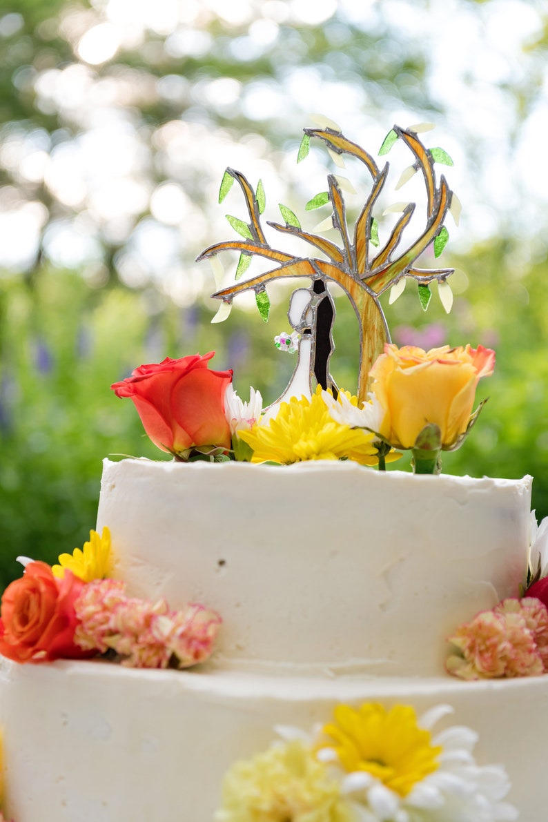 Wedding Cake Topper, Stained Glass - Etsy