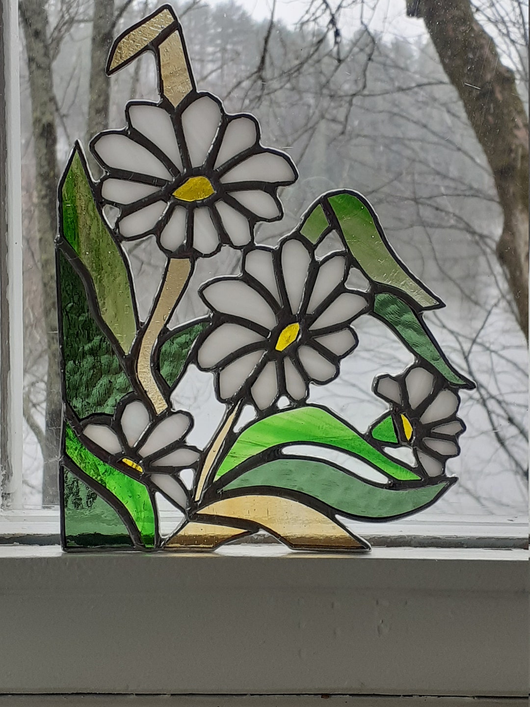 Daisy Stained Glass - Etsy