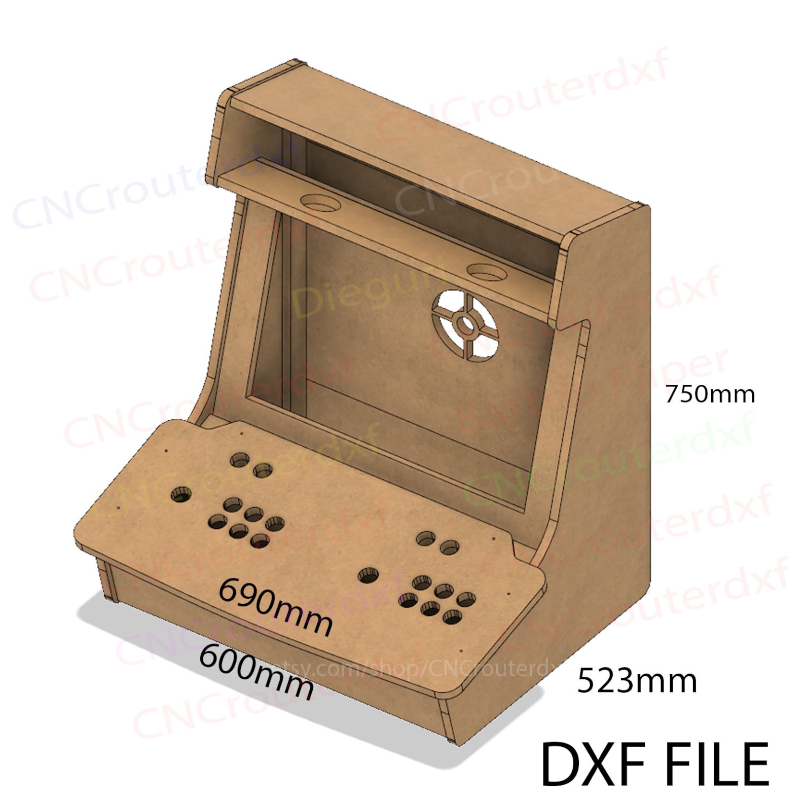 Arcade Bartop Machine Evo Cabinet, Cnc Router, Dxf Plans 15mm, 16mm - Etsy