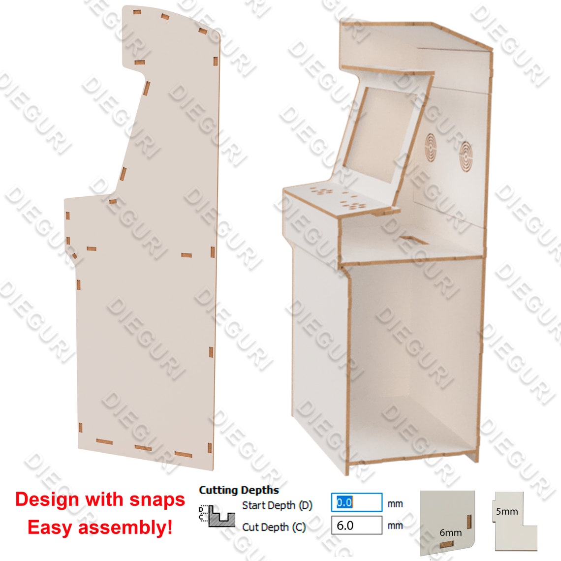 Arcade "nexus" Fliperama - DXF Plans 15mm 3/4" CNC Router Diy - Etsy