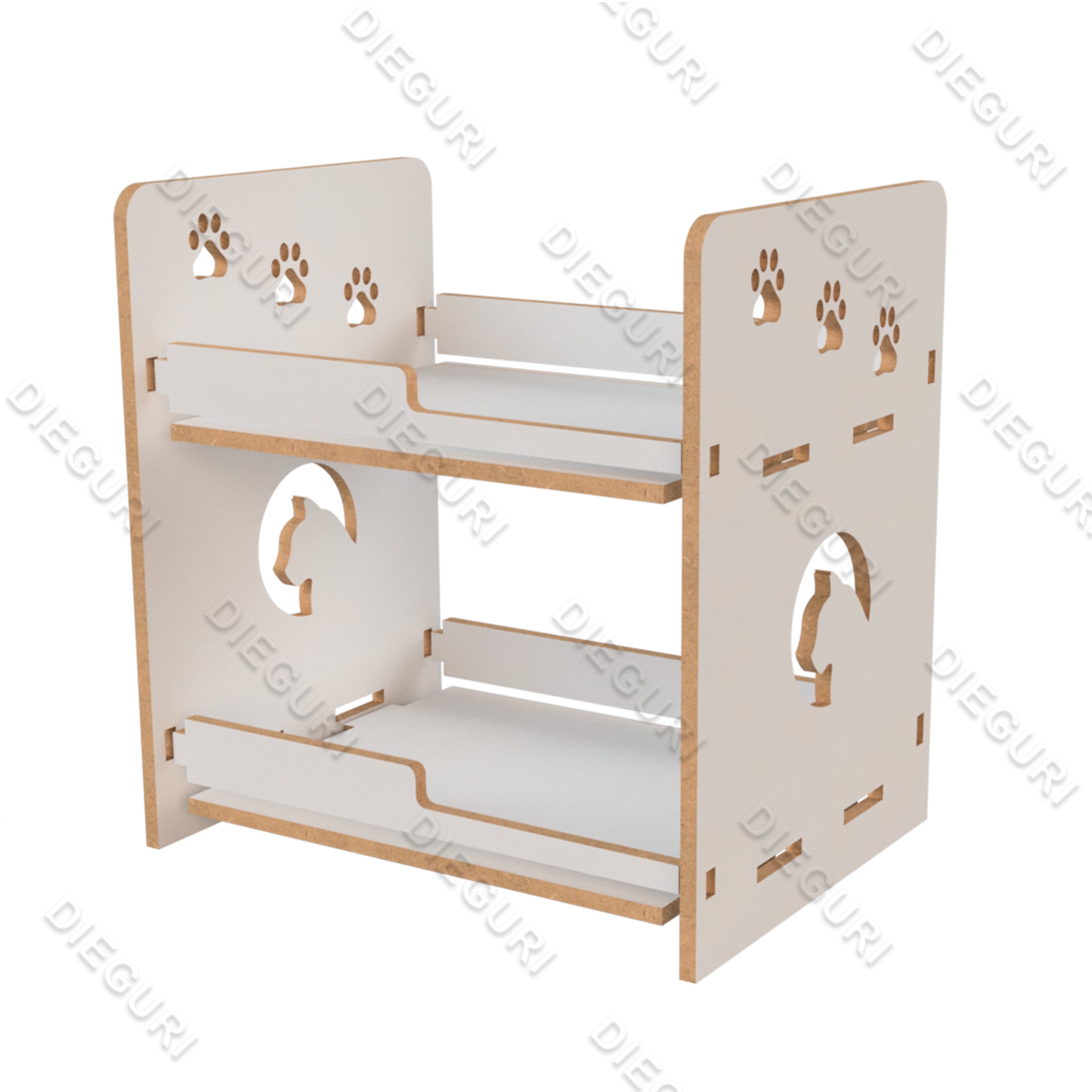 Cat Bed Bunk Bed, CNC Router File, Vector Dxf, Cat House - Etsy
