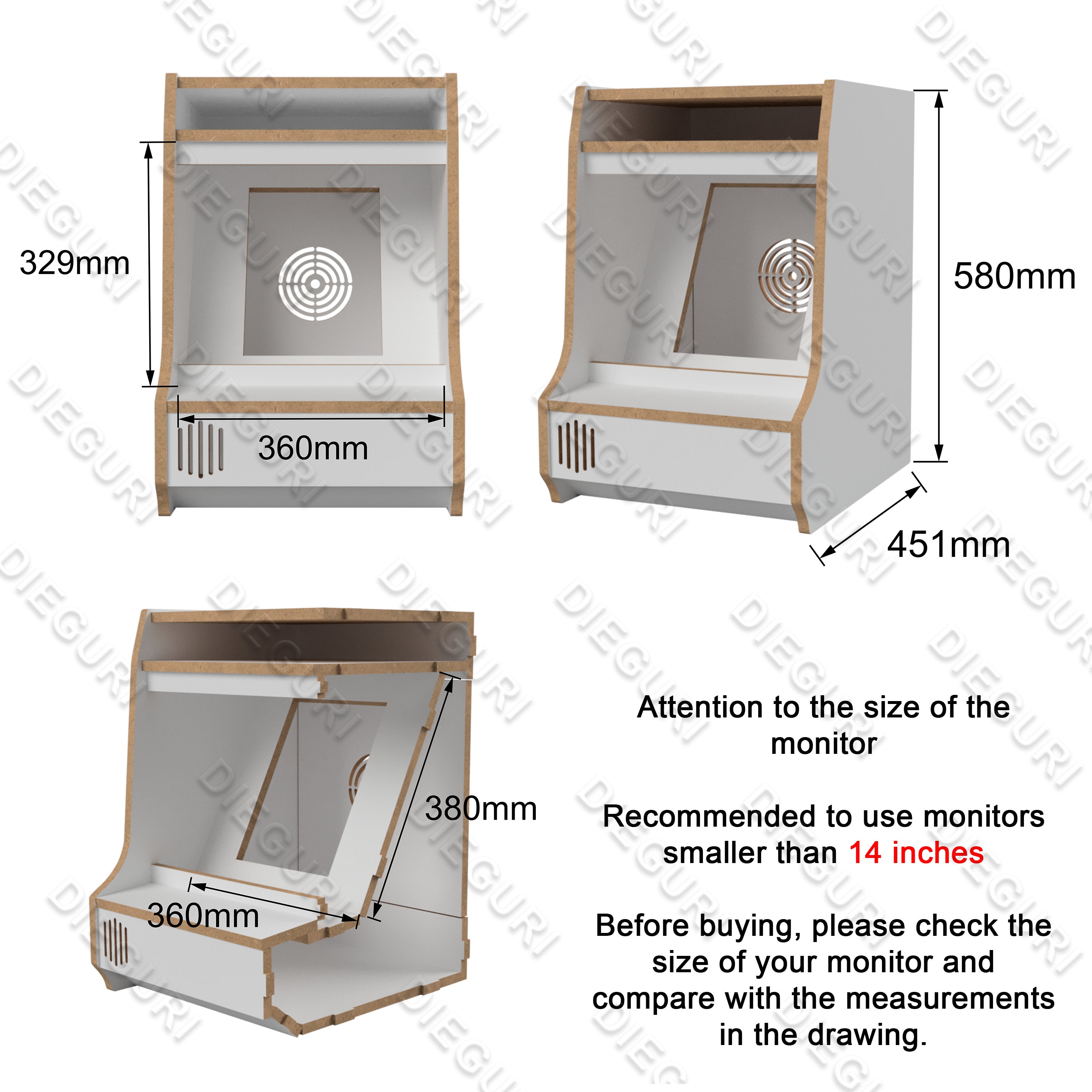 Arcade Bartop Mini DK - Pac Man, 12.7mm 15mm, CNC Router Plans DXF - Etsy