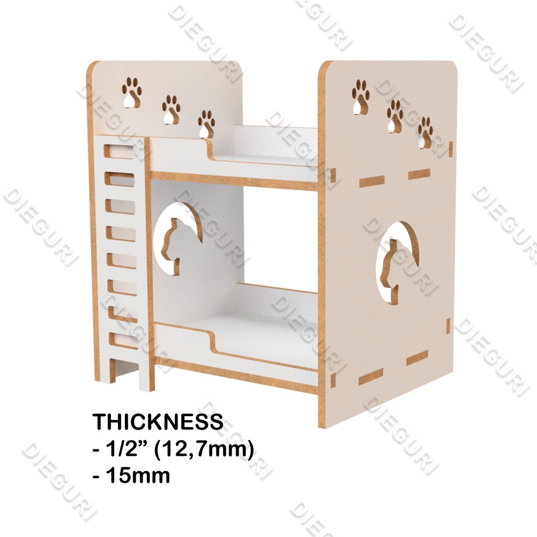 Cat Bed Bunk Bed, CNC Router File, Vector Dxf, Cat House - Etsy