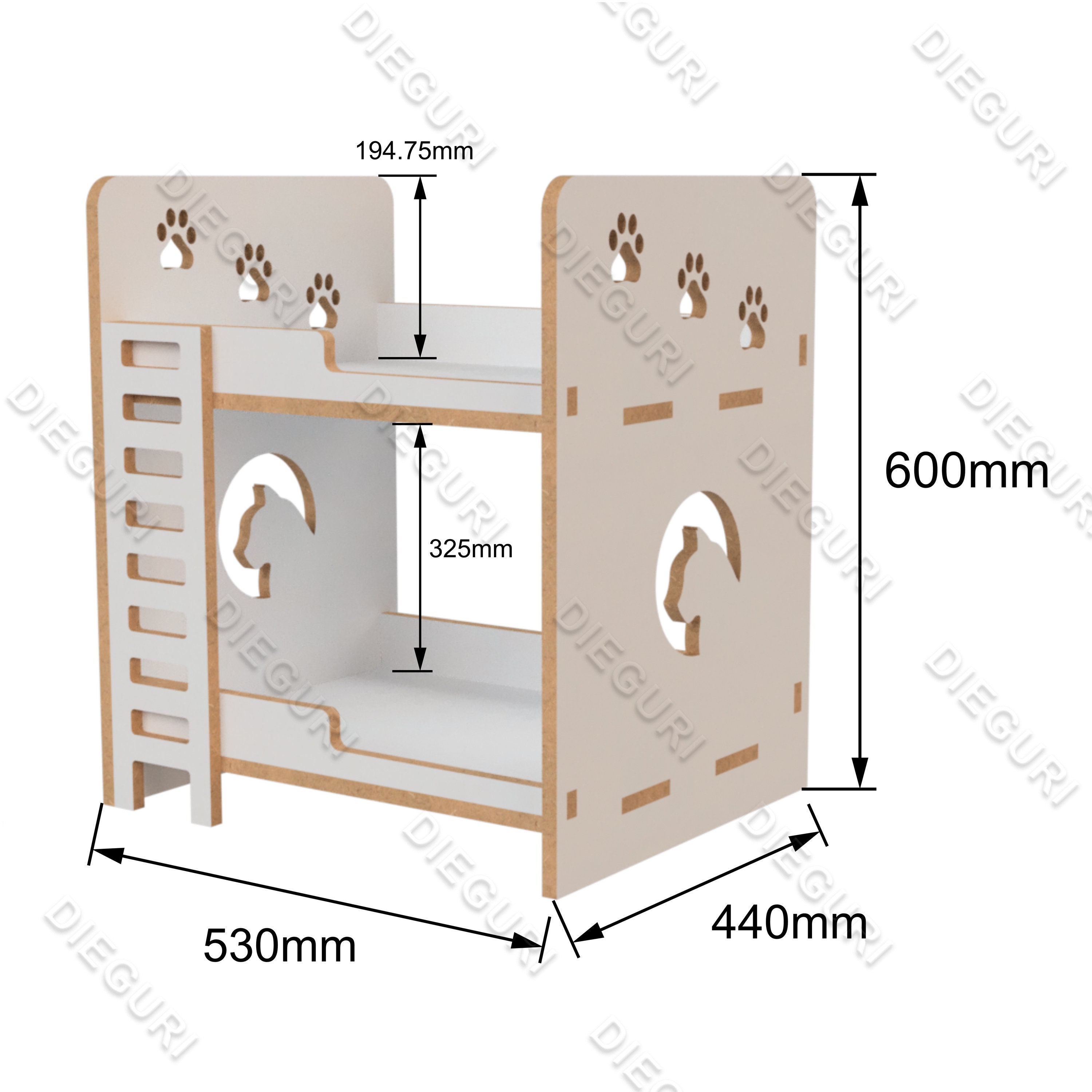 Cat Bed Bunk Bed, CNC Router File, Vector Dxf, Cat House - Etsy