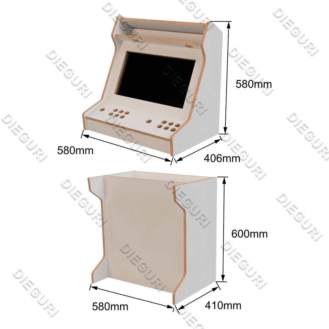 Arcade Bartop Machine Cabinet, Cnc Router, Dxf Plans - Instant Download ...
