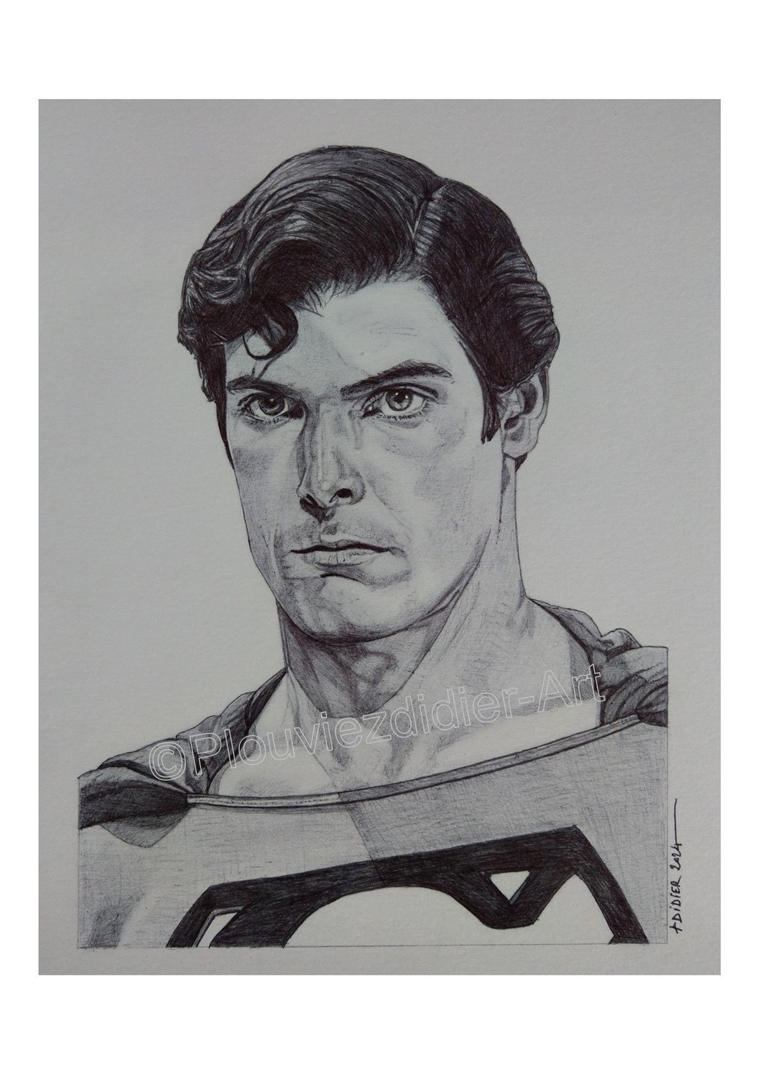 Superman - Christopher Reeve - , Drawing (print) - Etsy