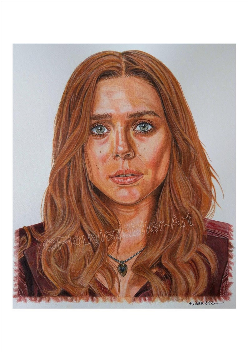 Scarlet Witch / Wanda Maximoff elizabeth Olsen Drawing - Etsy