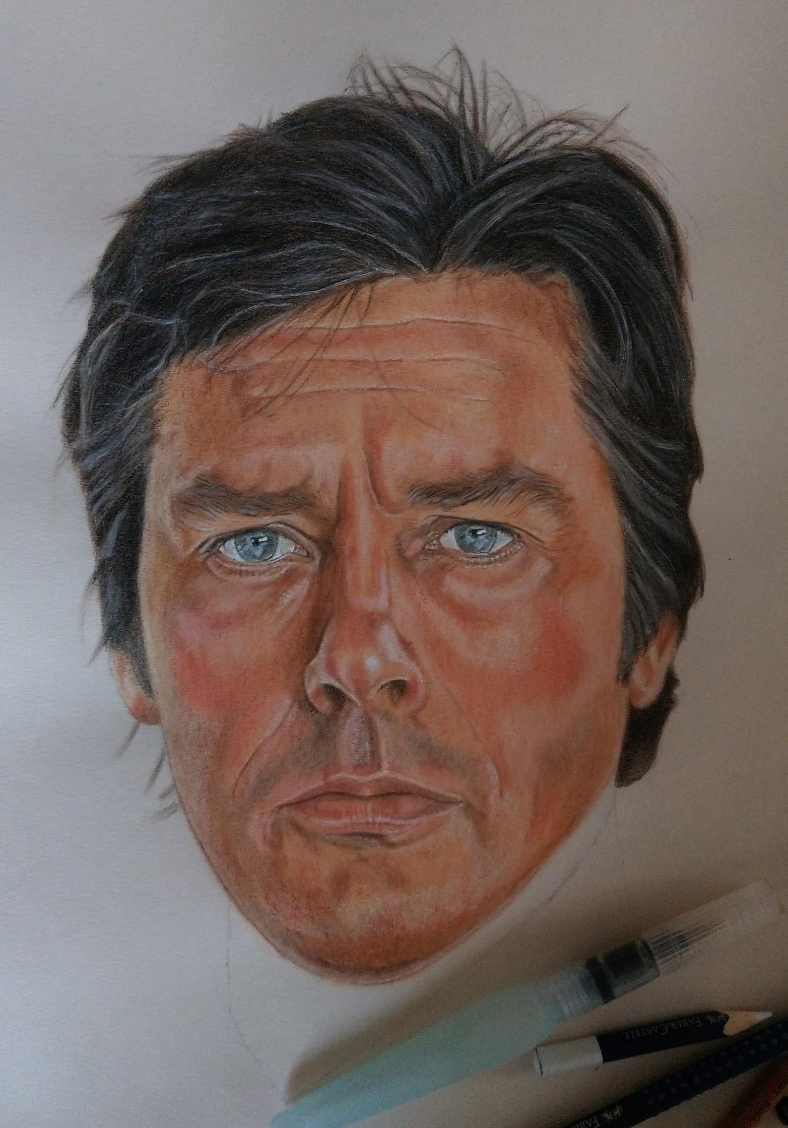Alain Delon (choucas) , "pour La Peau D'un Flic" Drawing (print) - Etsy