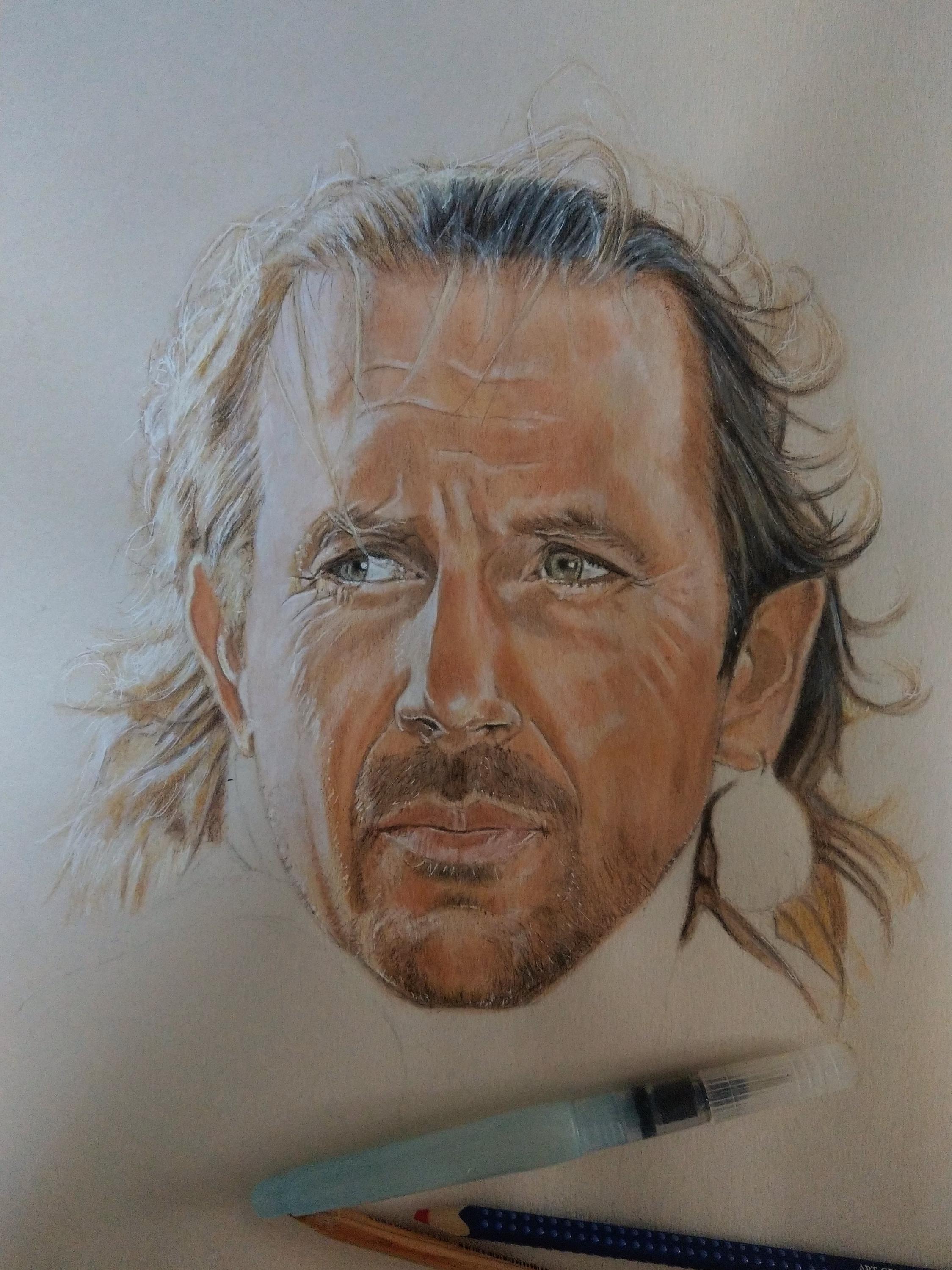 Kevin Costner -waterworld- Movie Drawing (print) - Etsy