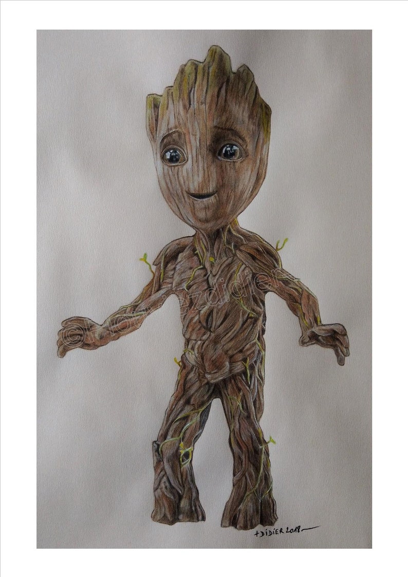 Baby Groot - "guardians of the Galaxy, Vol.2" Drawing (print) - Etsy