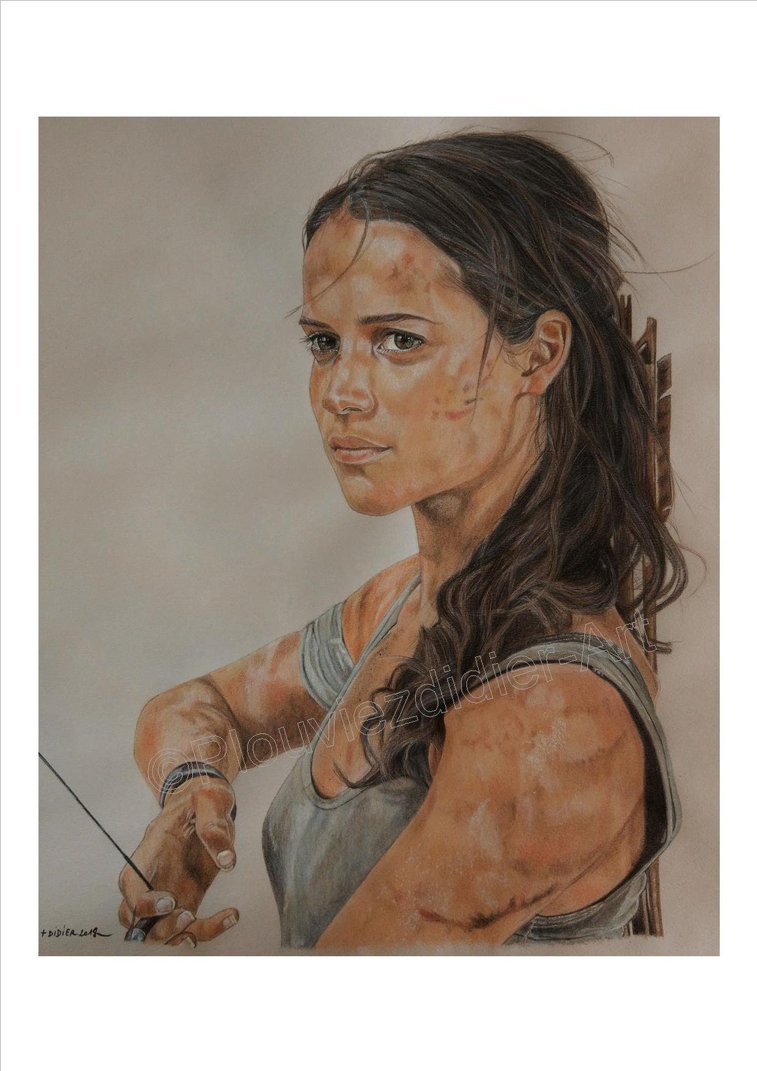 Alicia Vikander (lara Croft, Tomb Raider), Drawing (print) - Etsy