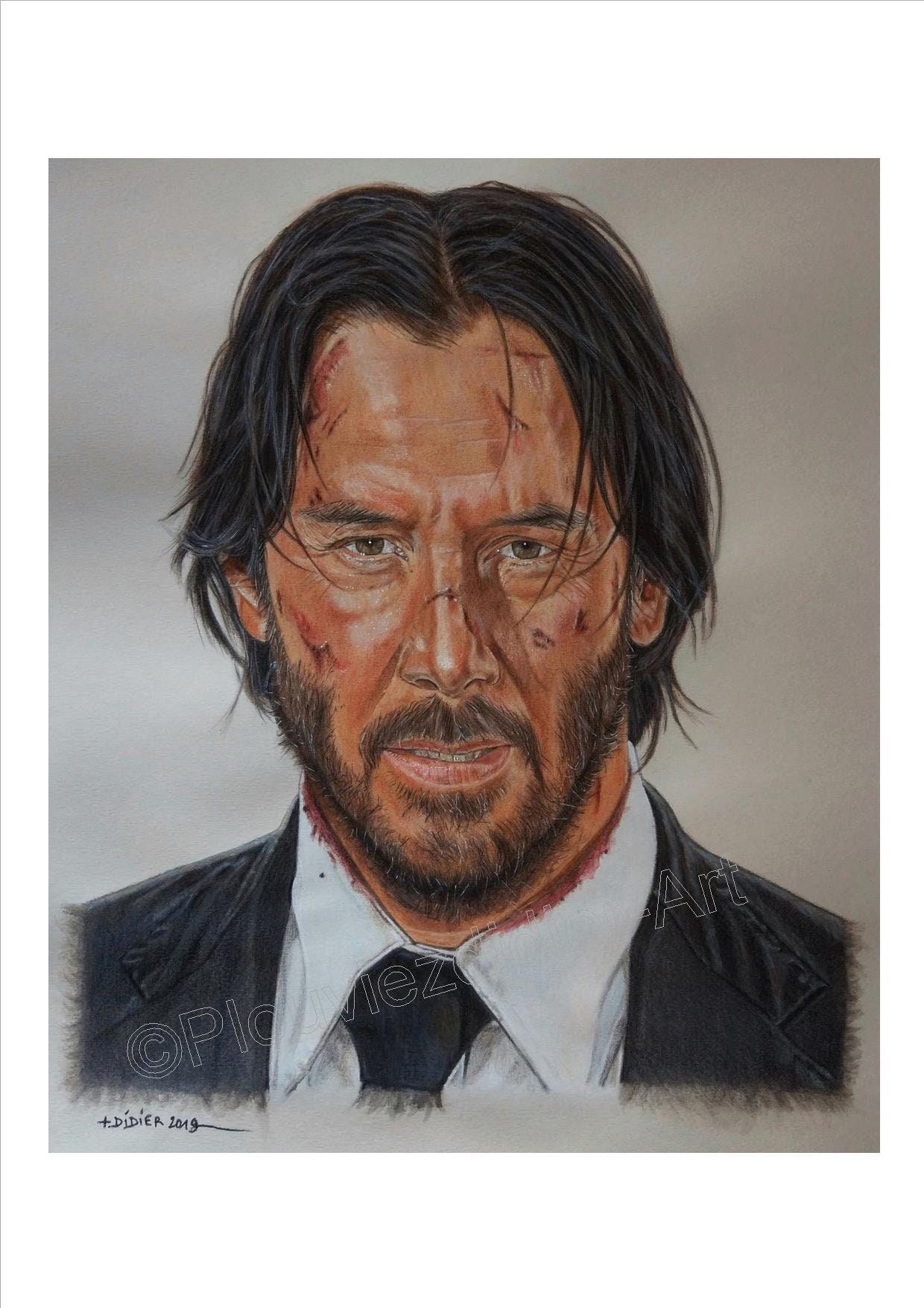 John Wick (Keanu Reeves), dessin (impression) - Etsy France