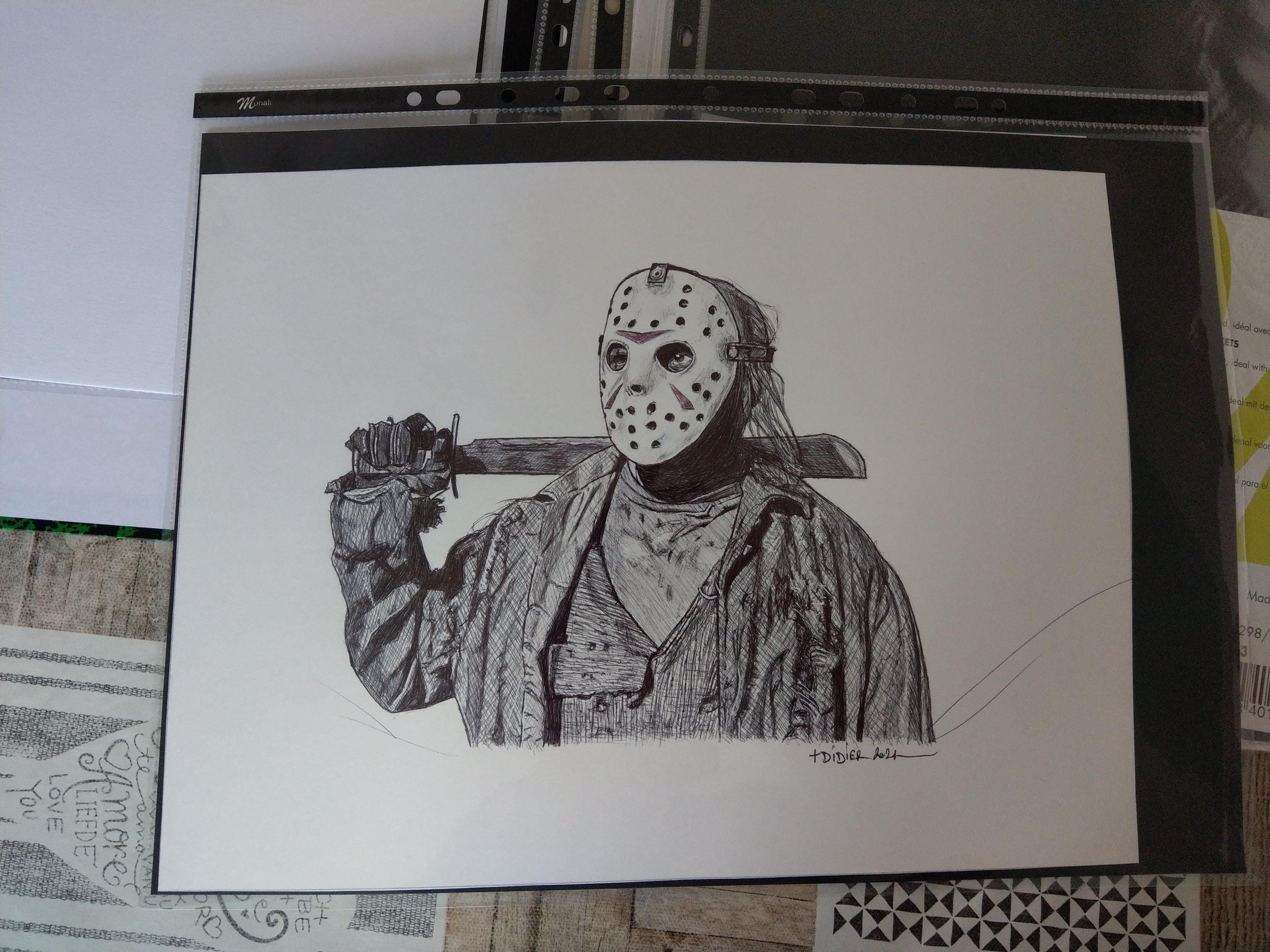Jason Voorhees, Friday the 13th Drawing (print) - Etsy