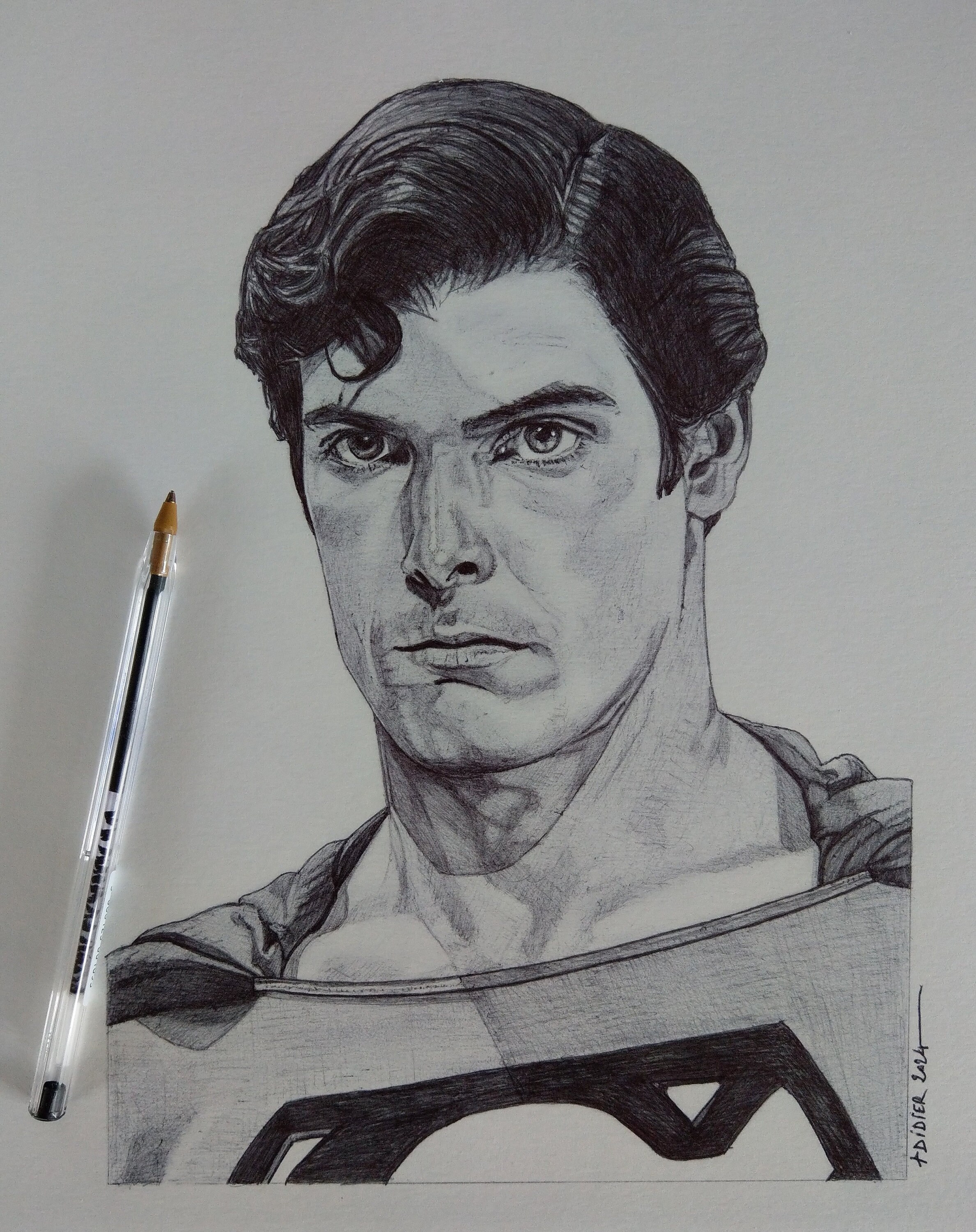 Superman - Christopher Reeve - , Drawing (print) - Etsy