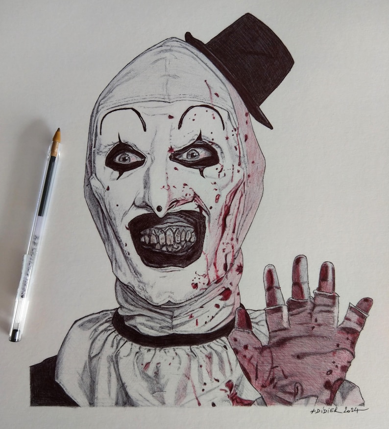 Art the Clown, -terrifier-, Drawing (print) - Etsy