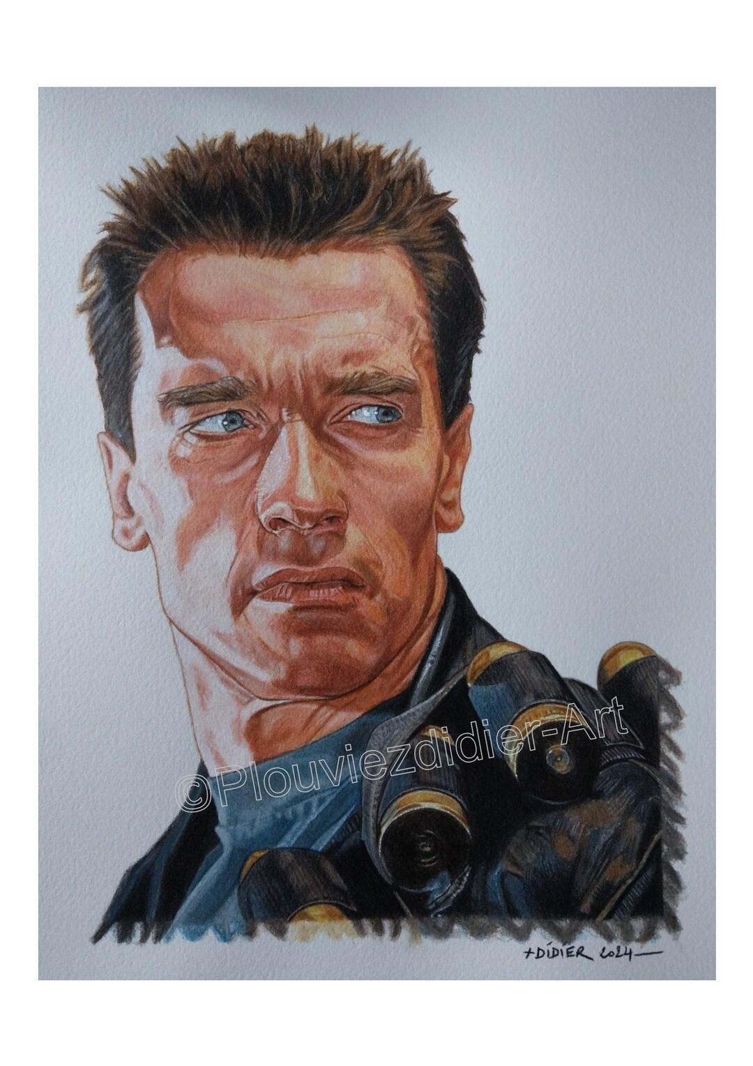Terminator 2 , -arnold Schwarzenegger - , Drawing (print) - Etsy