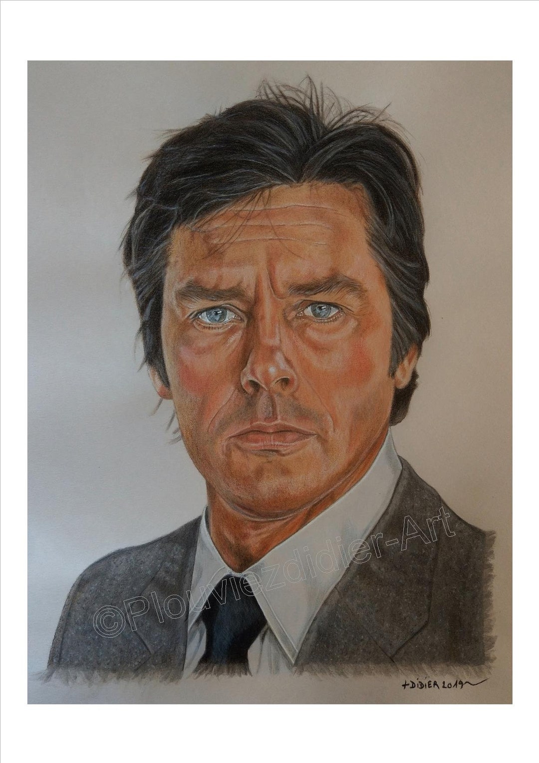 Alain Delon (choucas) , "pour La Peau D'un Flic" Drawing (print) - Etsy