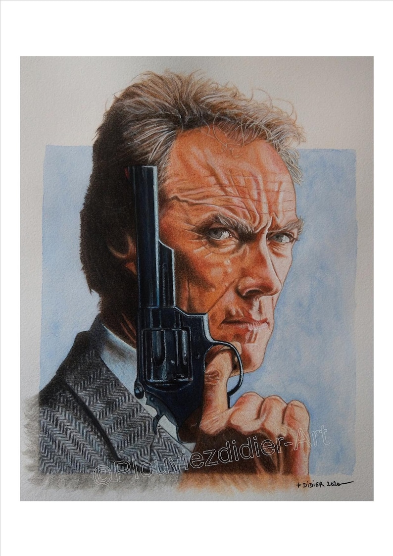 Clint Eastwood (harry Callahan), Drawing (print) - Etsy