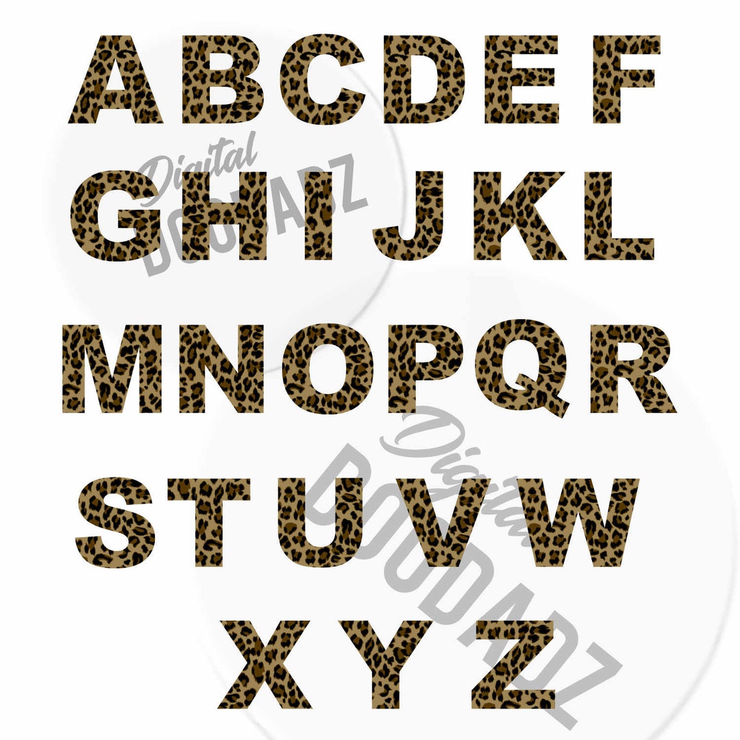 Leopard Pattern Alphabet to Print in Cricut, Silhouette Cameo ...