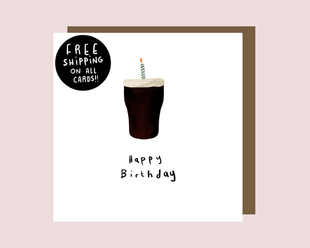 Happy Birthday Pint Greeting Card - Etsy